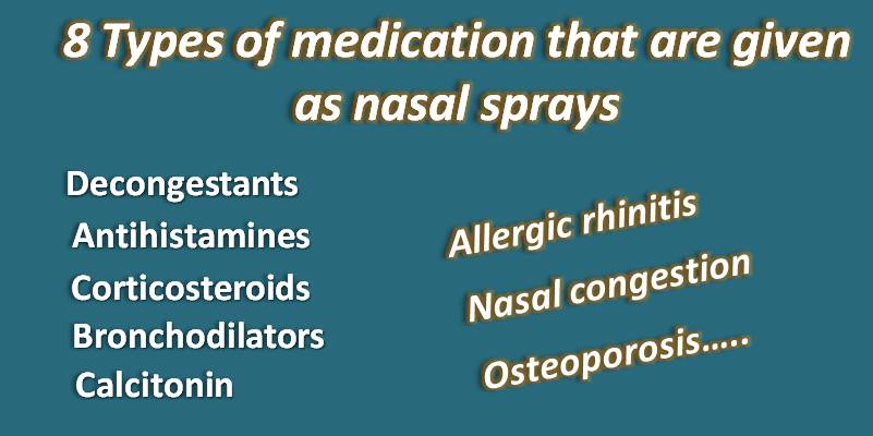 8 types of medication given as nasal sprays